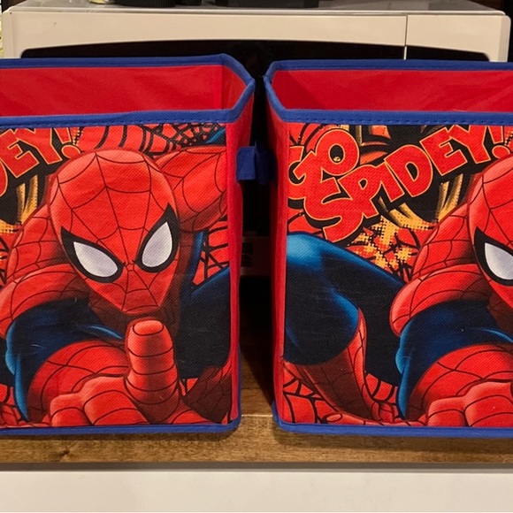 Marvel | Toys | Spiderman Cube Storage Boxes Euc Set Of Two | Poshmark